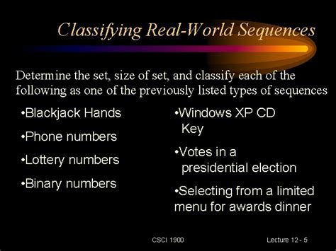 Lecture 12 Permutations And Combinations Csci 1900 Mathematics