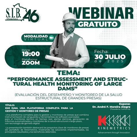 Webinar «performance Assessment And Structural Health Monitoring Of Large Dams Sib Chuquisaca