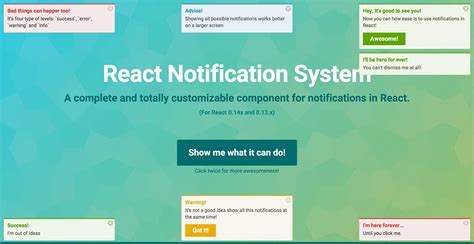 A Complete And Totally Customizable Component For Notifications In React