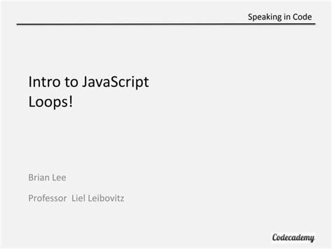 Loops In Java Script Pptx