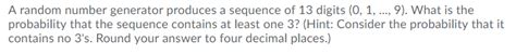 solved a random number generator produces a sequence of 13