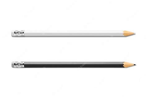 Premium Photo Blank White And Black Pencil With Eraser Mockup