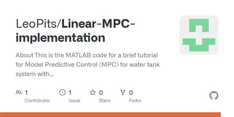 Github Leopitslinear Mpc Implementation About This Is The Matlab Code For A Brief Tutorial