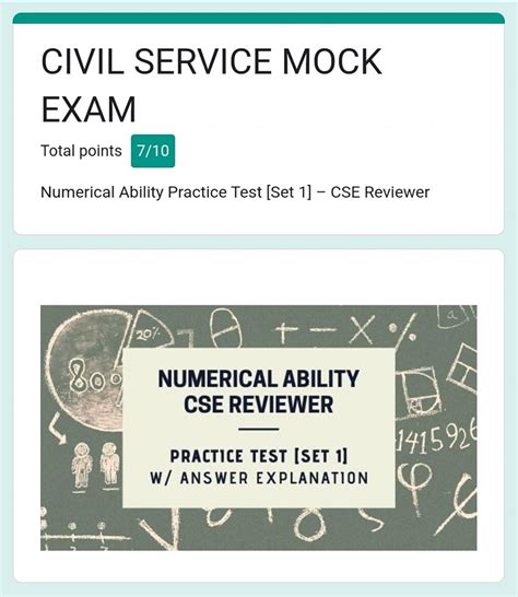 Numerical Ability Cse Mock Civil Service Exam Reviewer