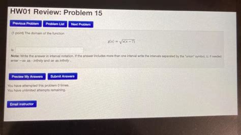 Solved Hw01 Review Problem 15 Next Problem Previous Problem