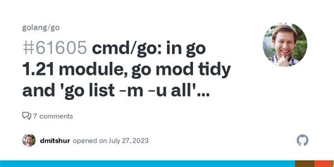 cmd go in go 1 21 module go mod tidy and go list m u all disagree