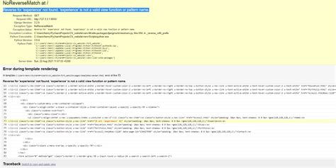 Python Reverse For X Not Found X Is Not A Valid View Function Or Pattern Name Django