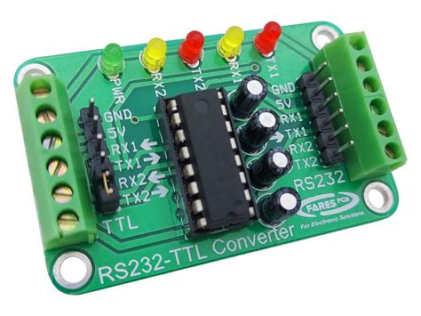Dual Channel UART Serial RS232 TTL Converter Terminal To Terminal Fares PCB