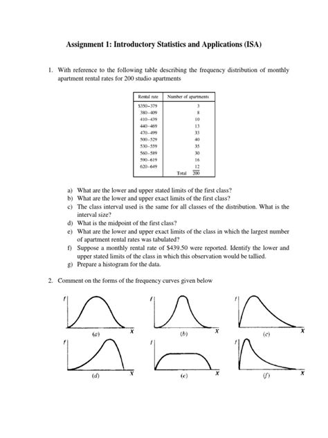 Assignment 1 Isa Standard Deviation Mean