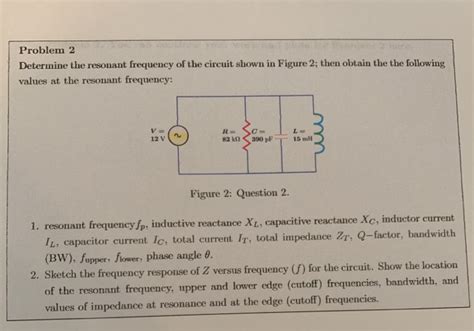 Solved Problem 2 Determine The Resonant Frequency Of The