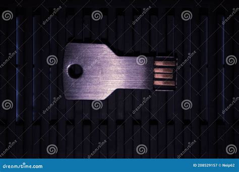 USB Memory Stick On A Black Striped Background In The Dark Stock Image Image Of Digital Drive