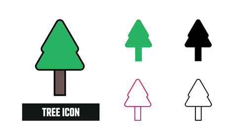 Tree Icon Set Vector Illustration Vector Art At Vecteezy