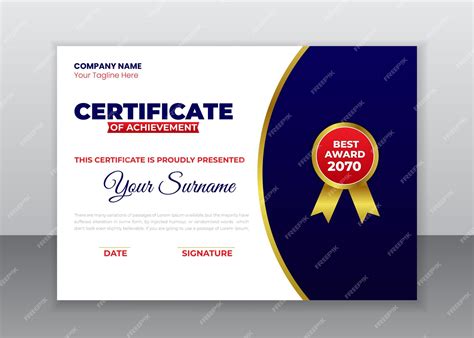 Premium Psd Modern Minimal And Simple Certificate Design