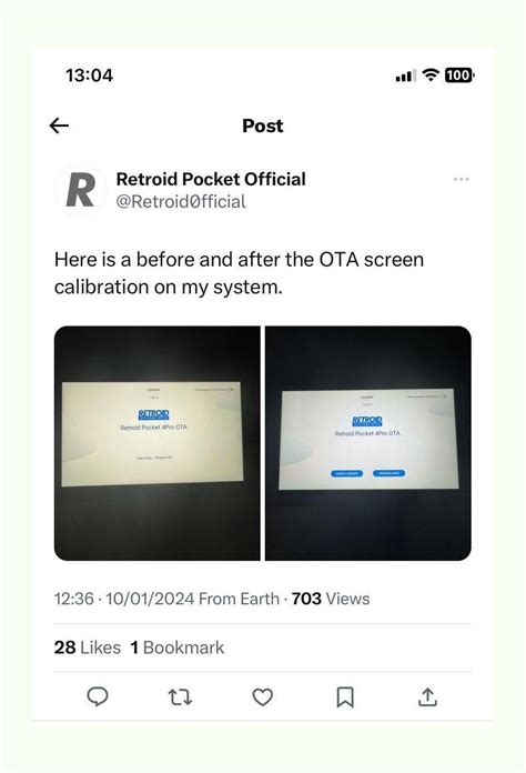 Tweet From Retroid Showing The Ota That Fixes The Green Tint Issue Rretroid