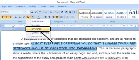 Font Group Use In MS Word
