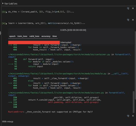 Thnnconv2dforward Not Supported On Cputype For Half · Issue 2253 · Fastaifastai · Github