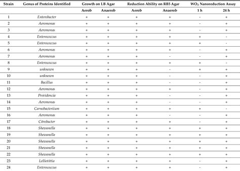 Table 1 From Isolation And Characterisation Of Electrogenic Bacteria