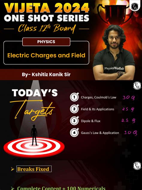 Electric Charges And Fields Class Notes Vijeta Series Class 10th Pdf