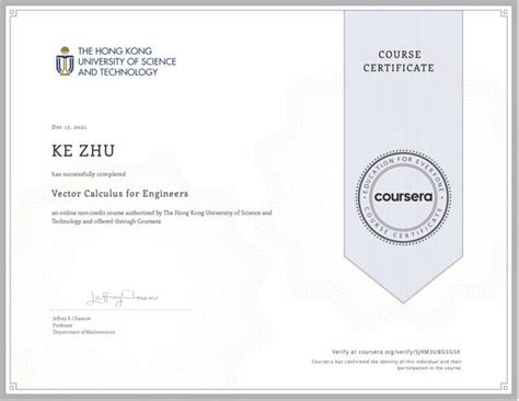 vector calculus for engineers my 81 course certificate from coursera