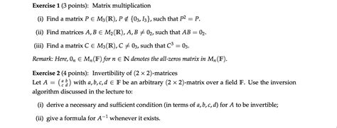 solved exercise 1 3 points matrix multiplication i find