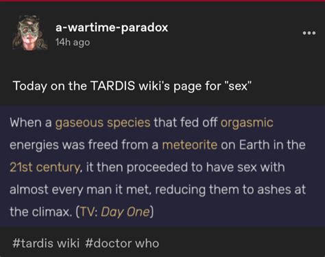 Search Up Any Semi Trivial On The Tardis Wiki And Youll Get The