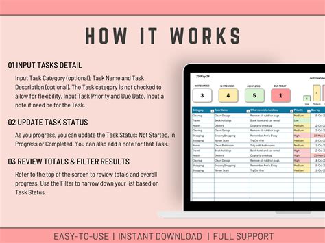 Excel Simple To Do List With Priority Status Slicer Excel Template Digital Download Task