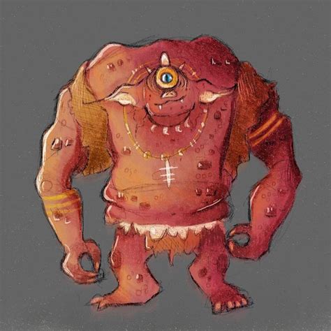 Legend Of Zelda Breath Of The Wild Art Hinox Enemy Botw Flamedancer Zelda Art Legend