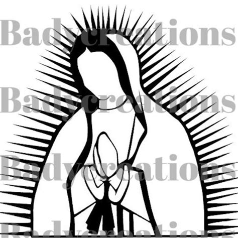 Virgen Guadalupe Silhouette Etsy México