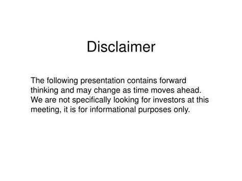 Ppt Disclaimer Powerpoint Presentation Free Download Id 4911791