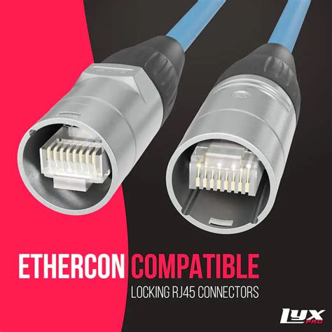 Lyxpro Shielded Cat6 Cable Rj45 Ethercon Cable Male To Male 100 Feet