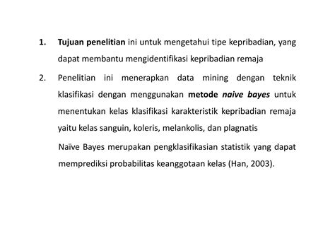 Penggunaan Metode Naive Bayes Dalam Memprediksi Kepribadian Remaja Pptx