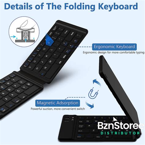 Jual Wireless Bluetooth Keyboard Portable Lipat Folding Magnetic Support Ios Win Android