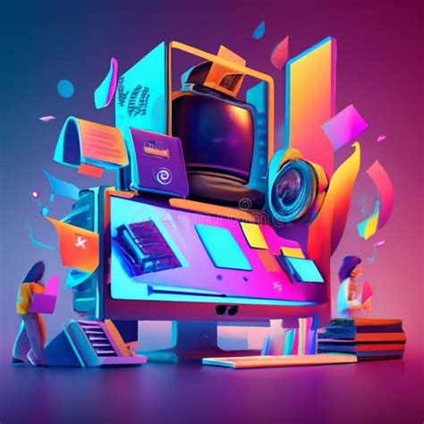 Front Of A Computer Monitor Stock Illustration Illustration Of Creative Keyboard