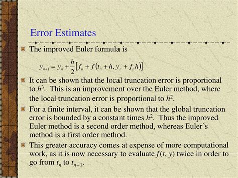 Ppt Ch 82 Improvements On The Euler Method Powerpoint Presentation