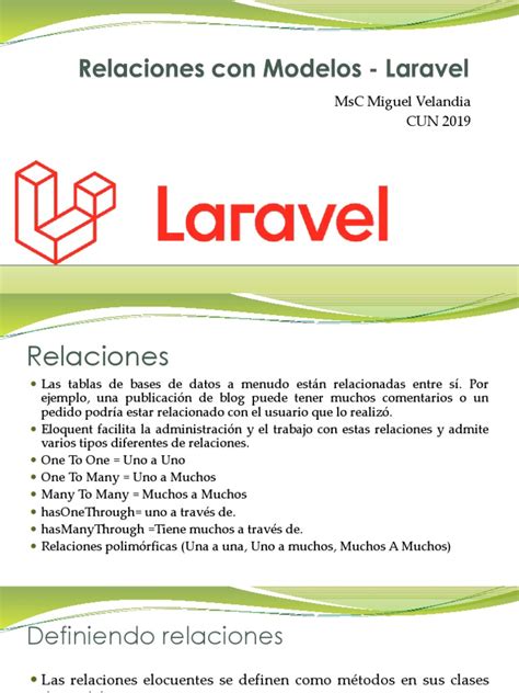 Relaciones Modeles Eloquent Pdf Blog Tabla Base De Datos