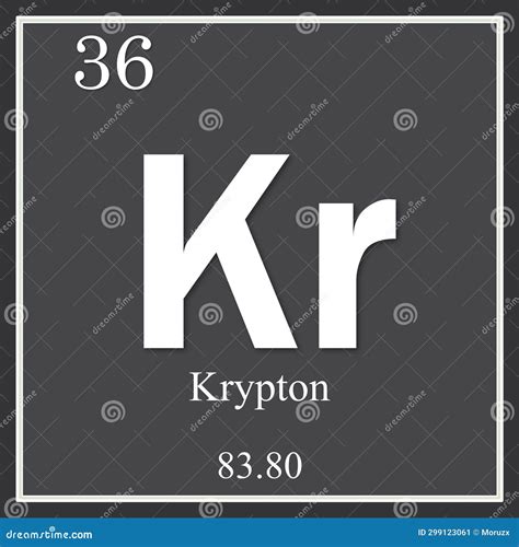 Krypton Chemical Element Dark Square Symbol Stock Illustration