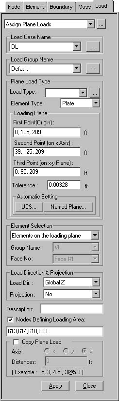 Assign Plane Loads