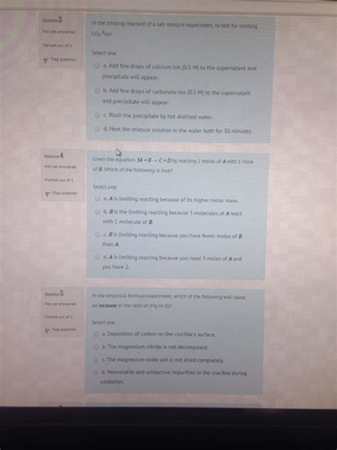Solved In The Limiting Reactant Of A Salt Mixture