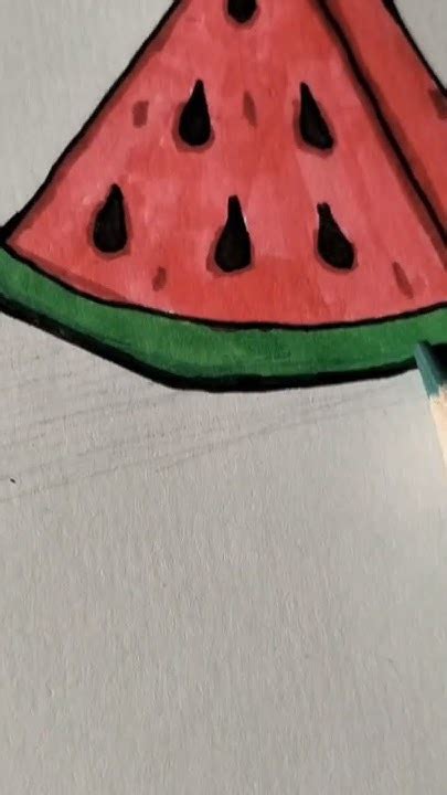 НАРИСОВАЛА ДОЛЬКУ АРБУЗА начинающийхудожник Drawing Art рисунок рисую Youtube