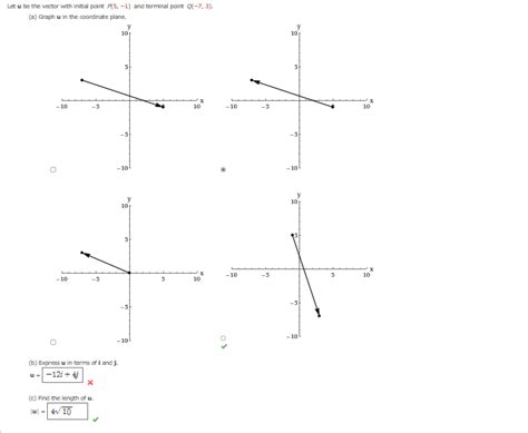 solved let u be the vector with initial point p 5 −1 and