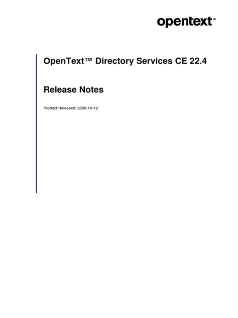 Opentext Directory Services 224 Release Notes Pdf Java Software Platform Java