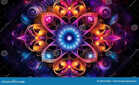 Cosmic Kaleidoscope Neon Galactic Delight Stock Photo Image Of Luminous Ethereal