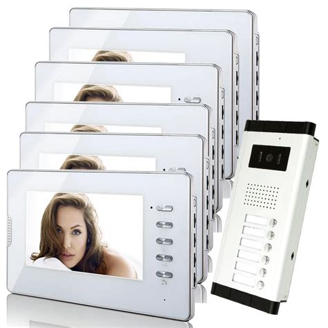 Brand New Apartment Intercom System 6 White Monitor Wired 7 Color Video Door Phone Intercom