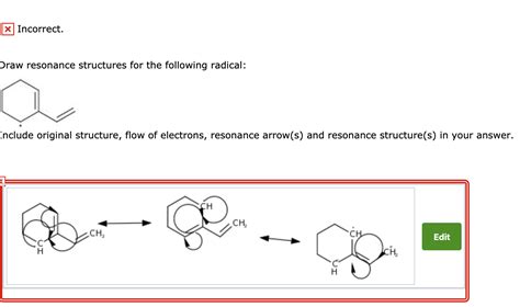 Solved X Incorrect Draw Resonance Structures For The