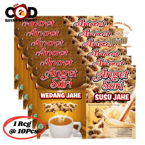 Jual [ Berkah ] Anget Sari Wedang Jahe Susu Jahe Renceng Isi 10 Angetsari Minuman Serbuk Susu