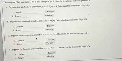 Solved The Function F Has A Domain Of 04 And A Range Of