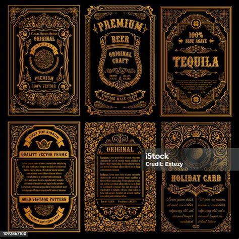 빈티지 레트로 카드를 설정합니다 템플릿 카드 인사말 결혼식 초대장입니다 선 서 예 프레임 프레임에 대한 스톡 벡터 아트 및 기타