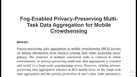Fog Enabled Privacy Preserving Multi Task Data Aggregation For Mobile