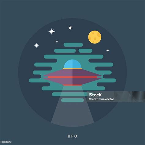 Ufo 우주선 플랫 아이콘 정체불명의 비행 물체 공예에 대한 스톡 벡터 아트 및 기타 이미지 공예 과학 날기 Istock