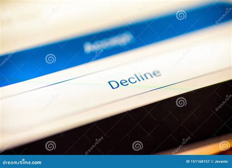Decline Button On Smartphone App Screen Closeup Stock Image Image Of Button Protect